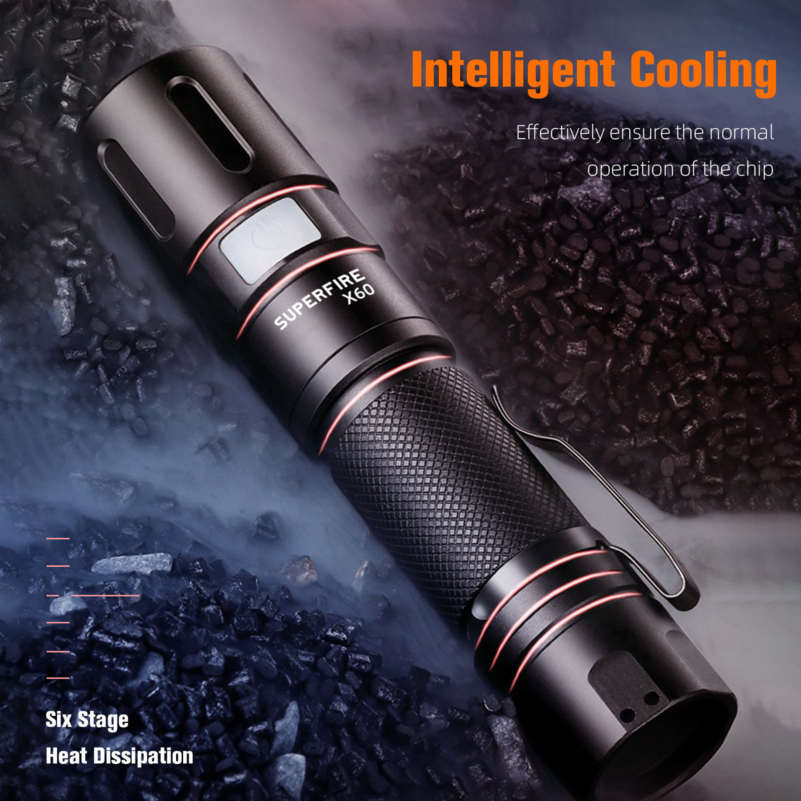 SUPERFIRE X60 15W LED Zoomable Powerful Flashlight XHP90 Torch Light ...