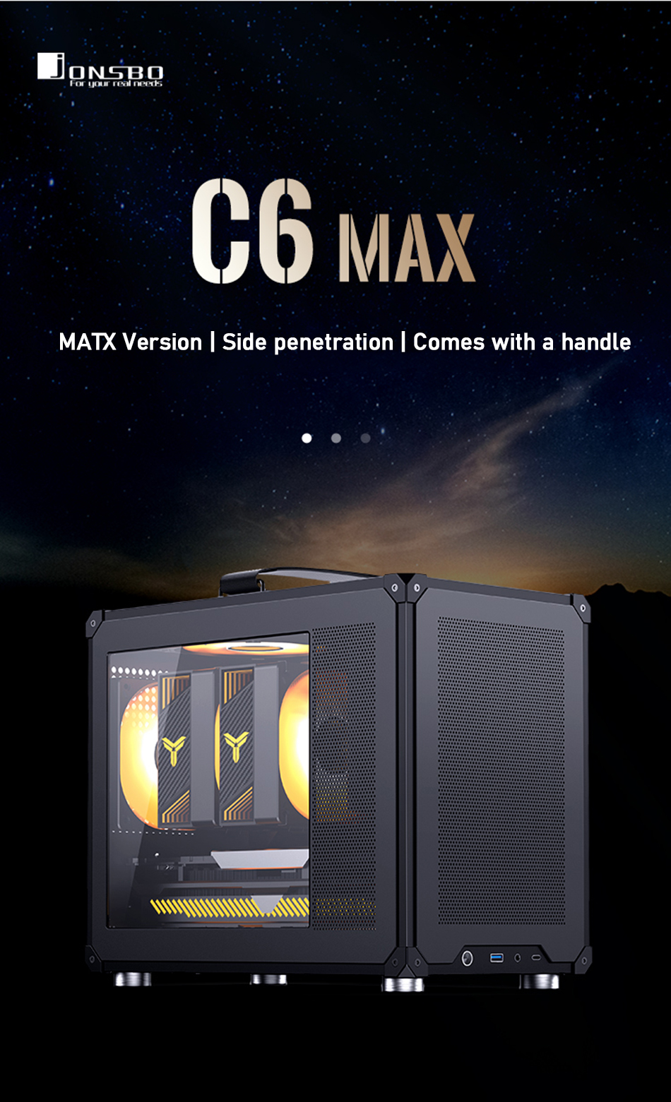 Jonsbo C6 MAX ITX/MATX Case for PC ITX Portable Mini Desktop Mesh Chassis Computer With Type-C ...