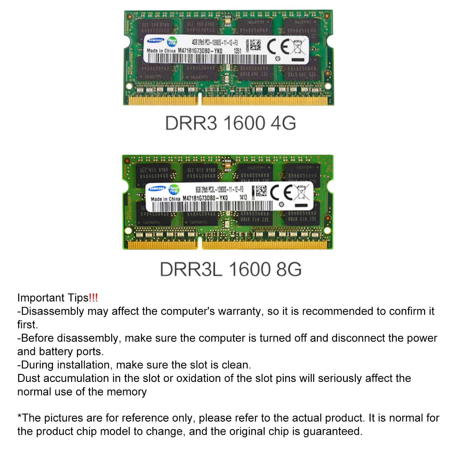 Samsung DDR3 8Gb 4Gb RAM 1600Mhz 1333Mhz Notebook Memory 1.35V 1.5V ...
