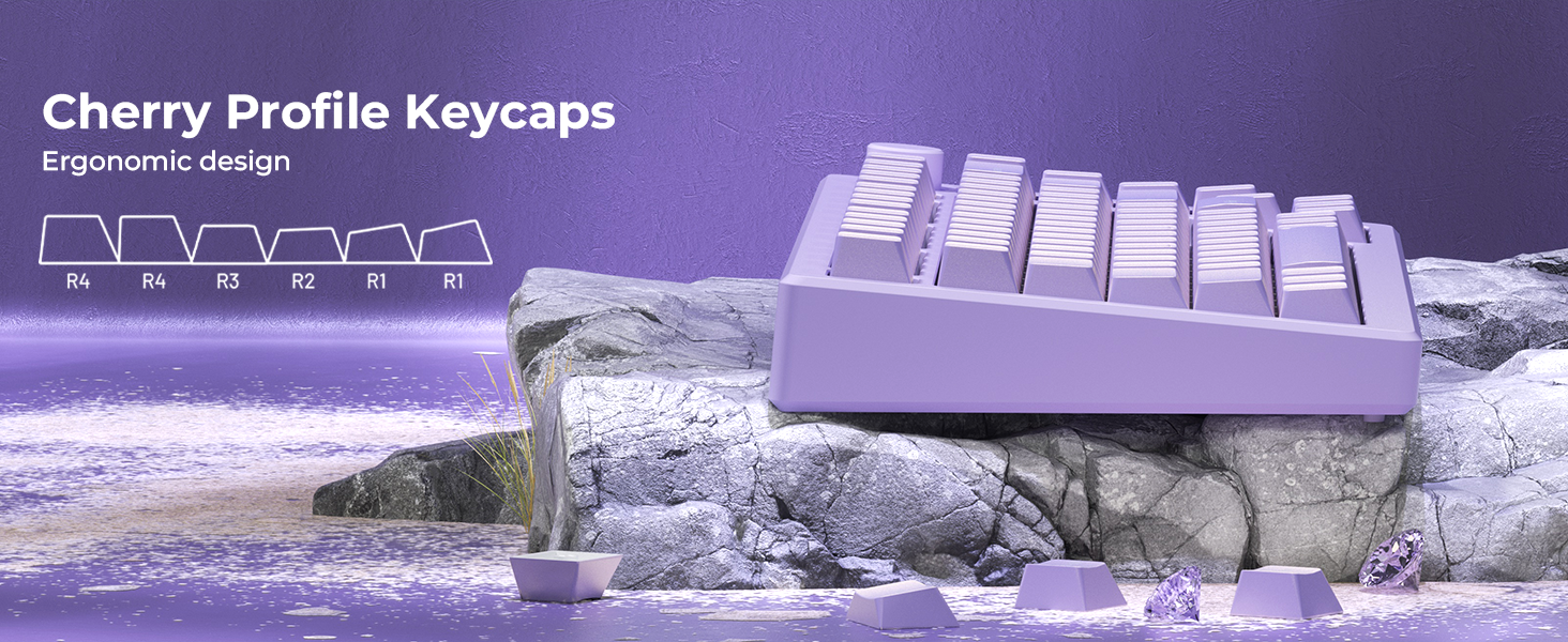 XVX Pearlescent Magic Cherry Profile 5-sided Dye-Sub PBT Keycap Set (97 ...