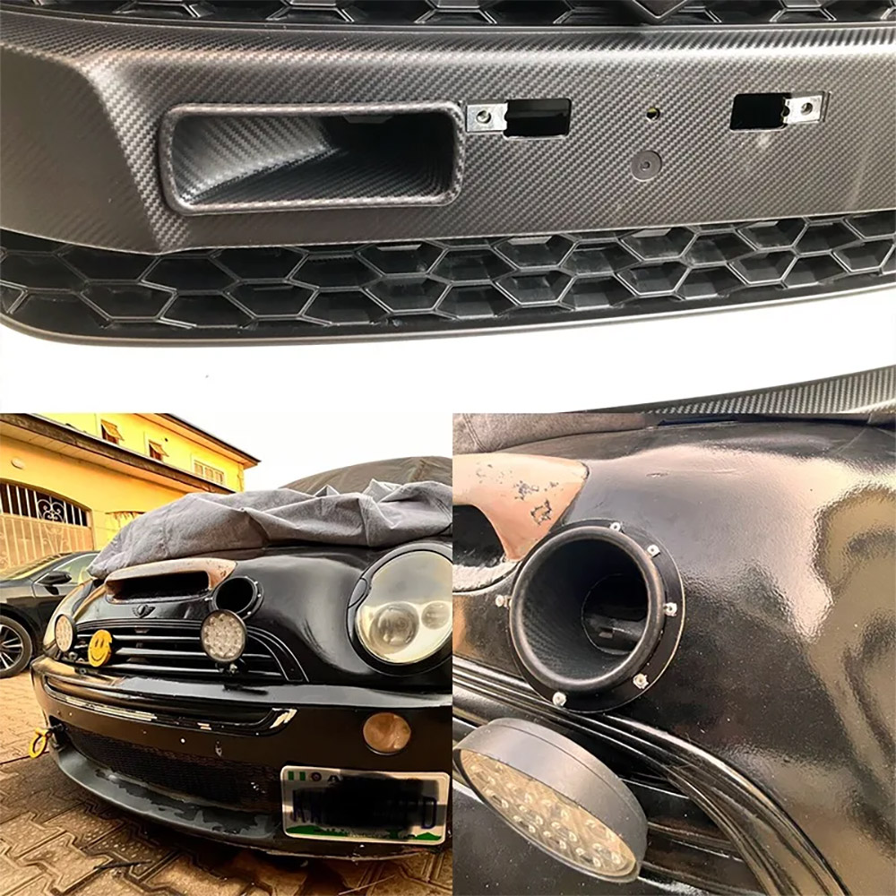 1pcs Universal Round Car Front Bumper Admission Air Turbo Air Intake ...