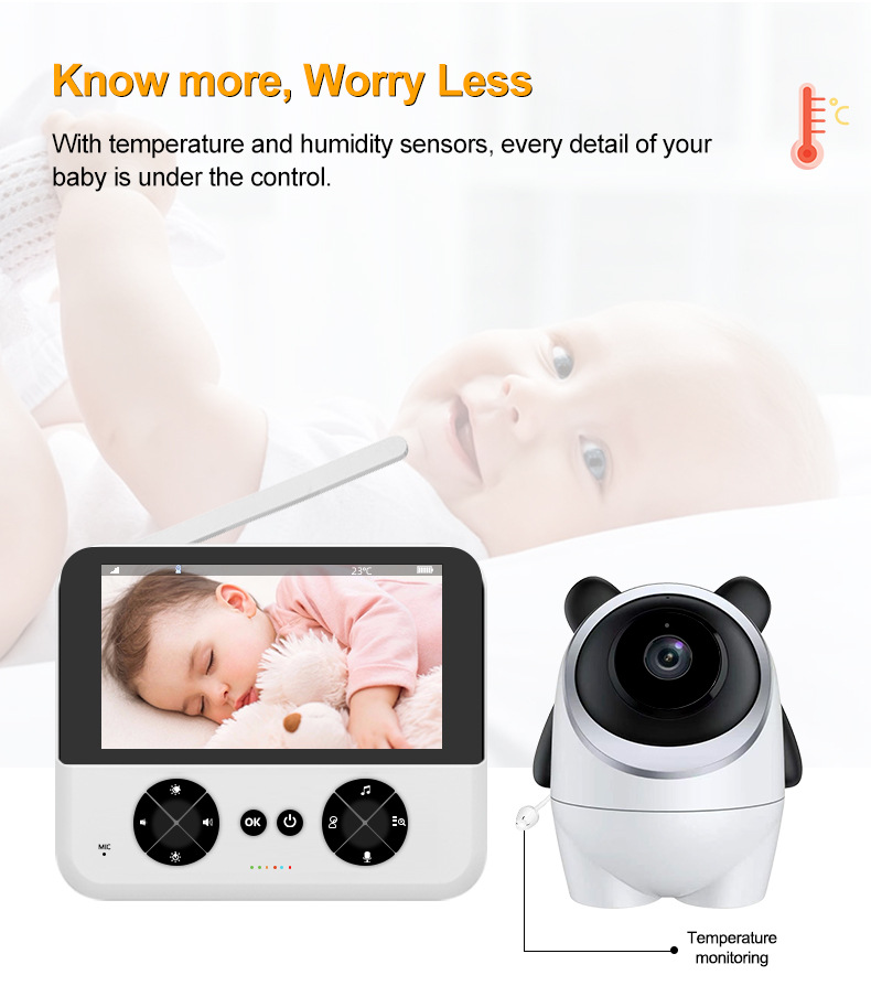 Baby Monitor No WiFi - 1080P HD 5" Video Monitors with Camera and Audio ...