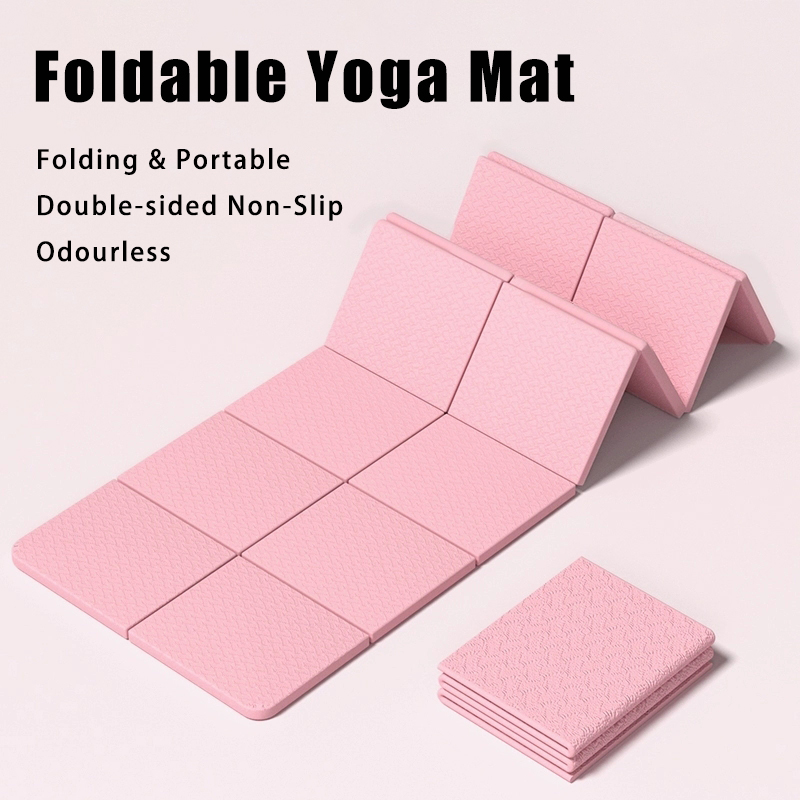FUYOGI Foldable Yoga Mat One Piece Thickened 6MM/8MM Double-sided Non ...