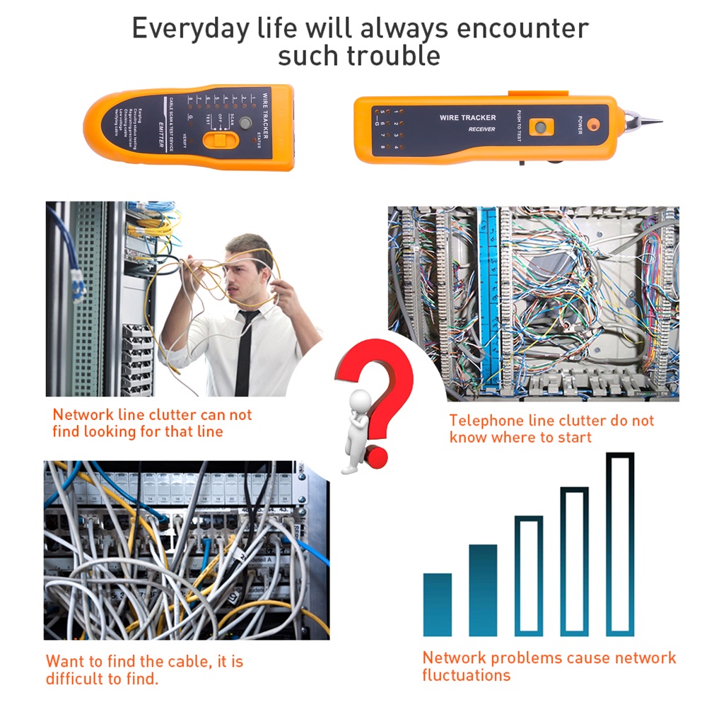 Multi-function in-wall network cable detector for testing RJ45 RJ11 POE ...