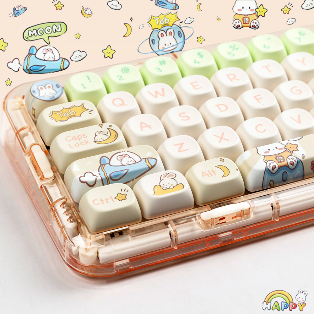 MOA Profile Ah meow~ Ah wang~Keycaps/set 131Keys PBT Custom Keycaps for ...