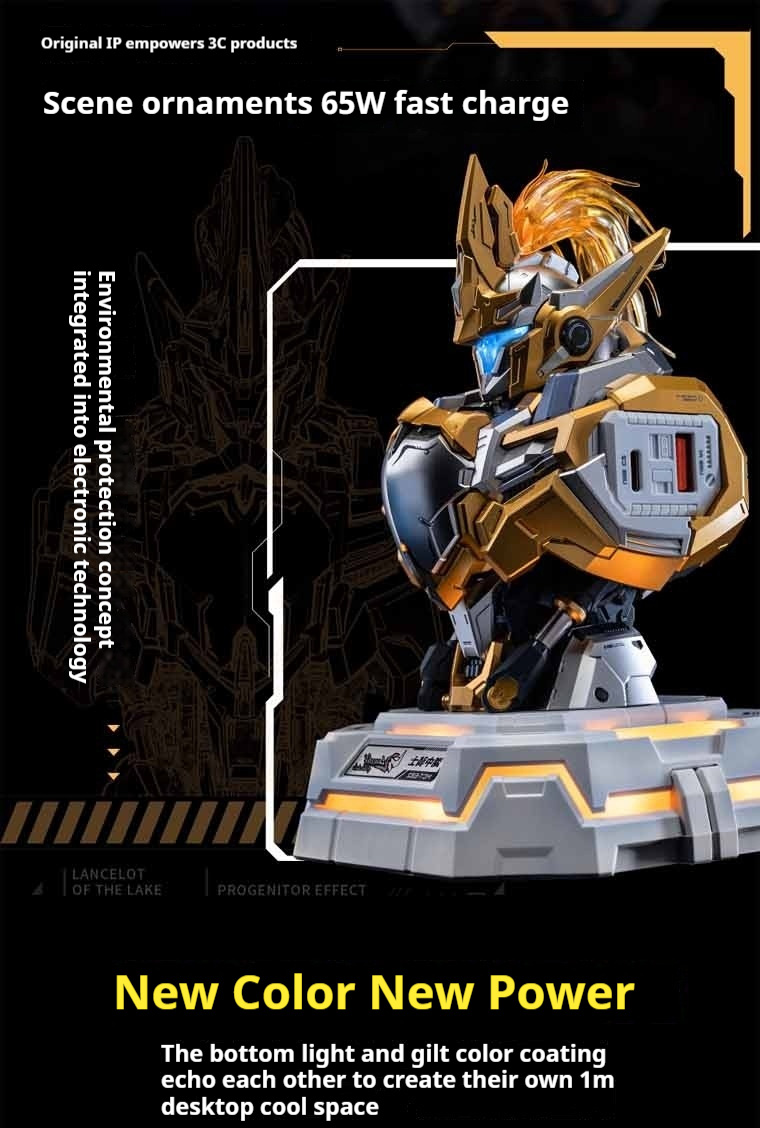 Moshow MCT-E02 Lake Knight Gilded Chest Charging Stand 65W Gallium Nitride Charging Center ...