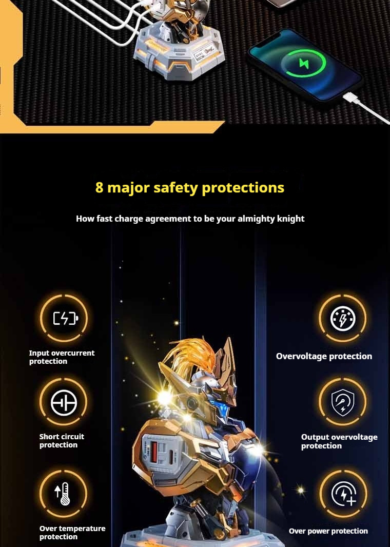 Moshow MCT-E02 Lake Knight Gilded Chest Charging Stand 65W Gallium Nitride Charging Center ...