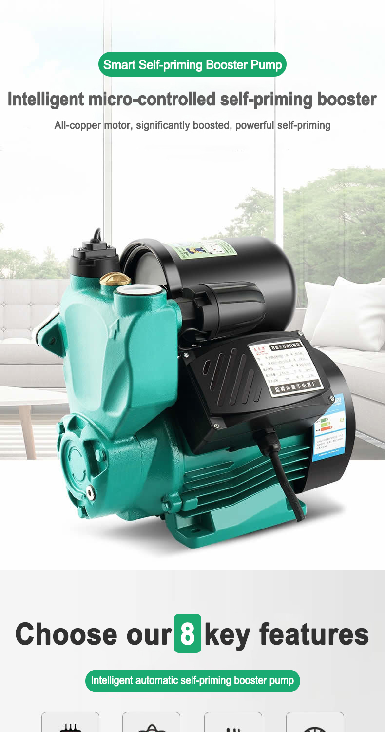 Intelligent Water Pump 220V Automatic Booster Pump Hot and Cold Water Self-priming Pump Jet pump ...