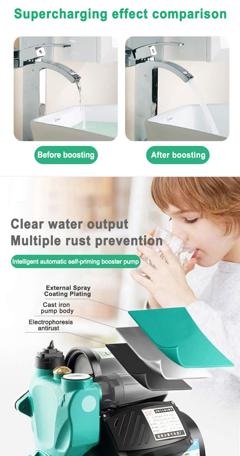Intelligent Water Pump 220V Automatic Booster Pump Hot and Cold Water ...