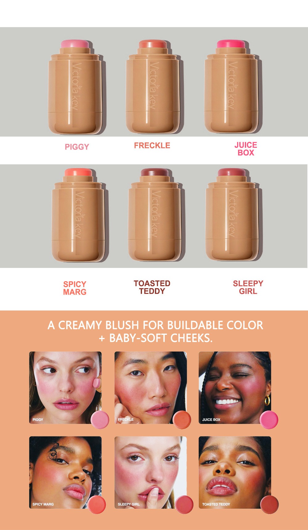 Pocket Blush Stick, Multipurpose Long Lasting Smooth Blush Stick, 3-in ...