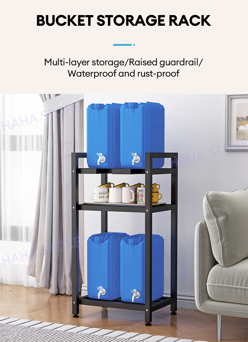 Water Bucket Rack Thicken Iron Gallon Rack Multi-Layer Household ...