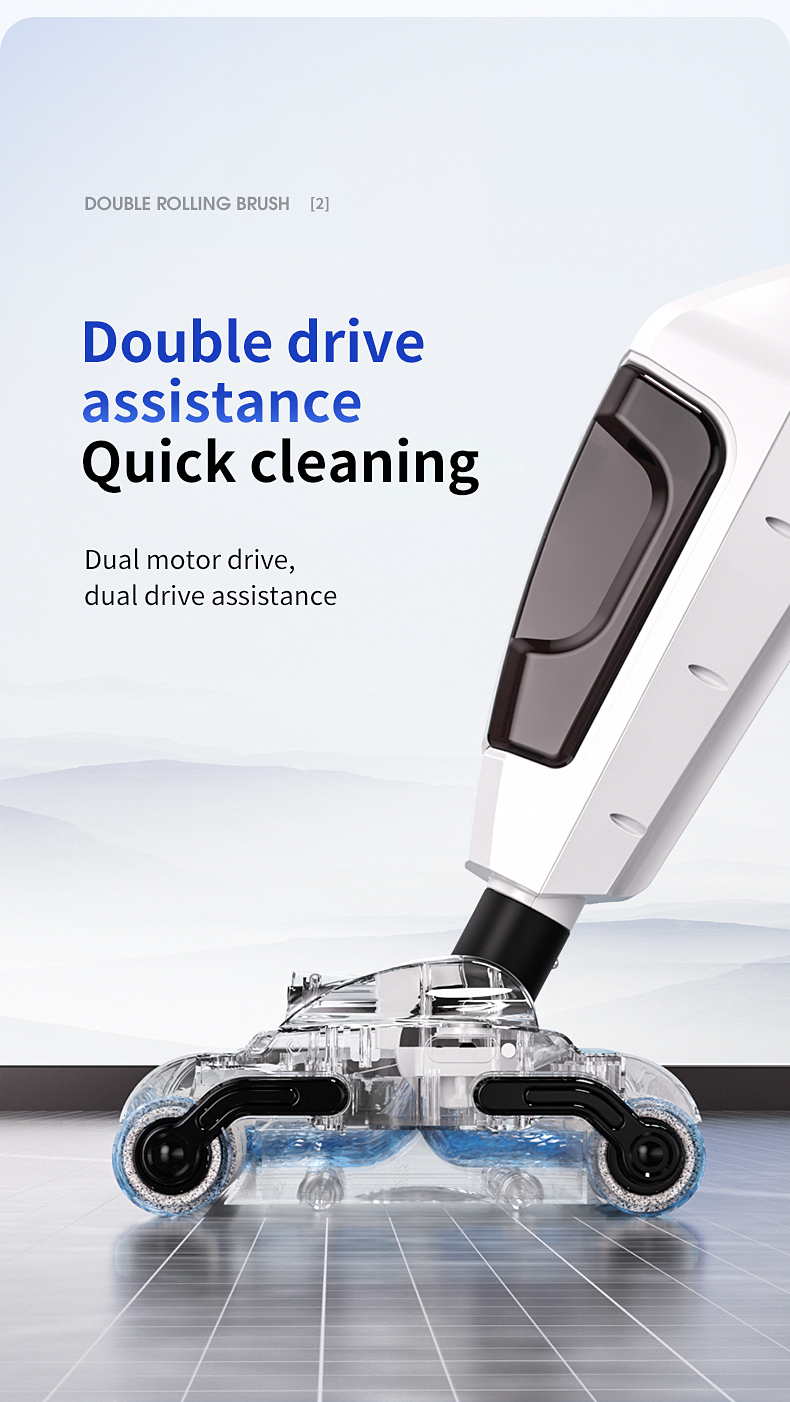 Household intelligent floor washing machine Handheld wireless double ...
