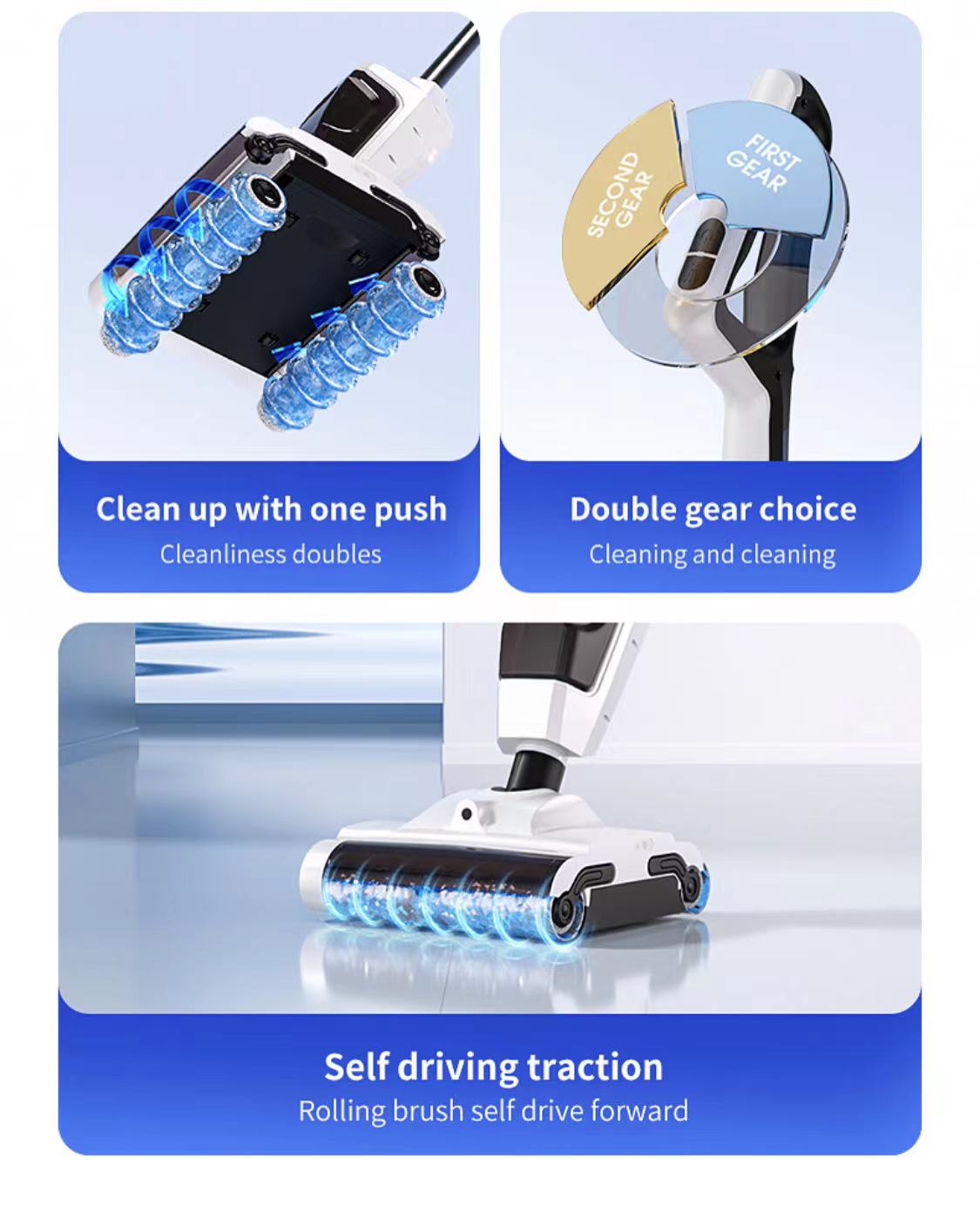 Household intelligent floor washing machine Handheld wireless double ...