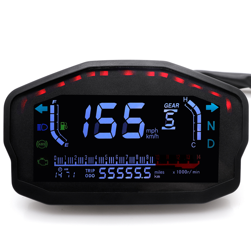 Motorcycle Universal LED LCD Speedometer Digital Odometer Backlight ...