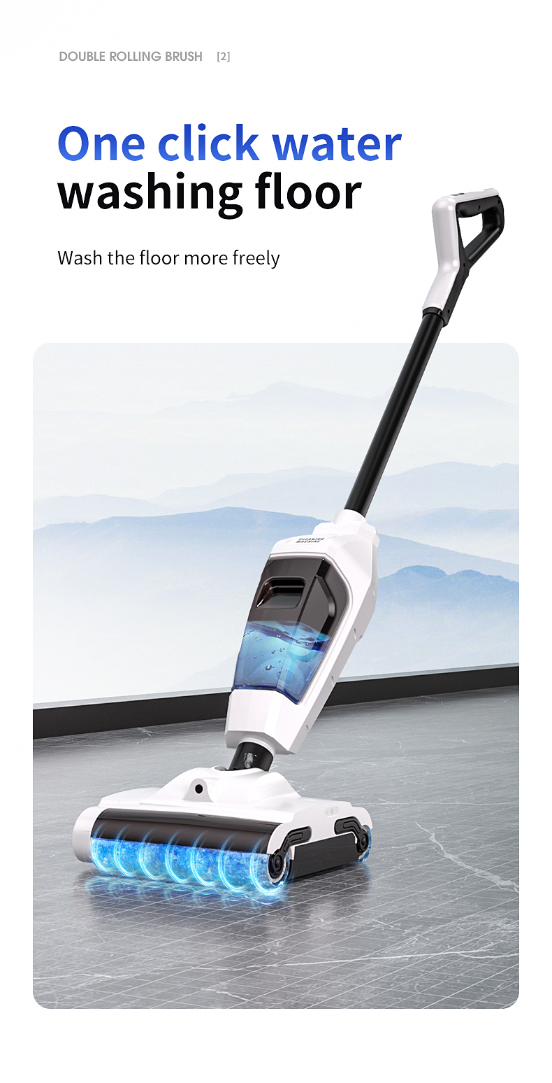 Household intelligent floor washing machine Handheld wireless double ...