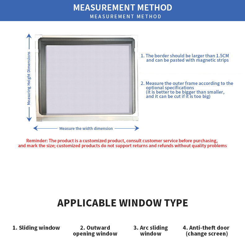 NEZA DIY Magnetic Window Screen Adjustable Window Net with Frame Self ...