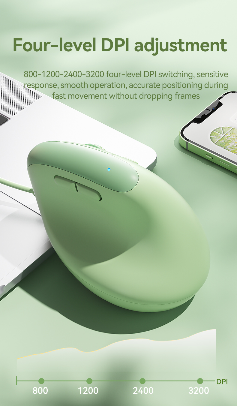 BOW Computer Vertical Mouse M190U Silent Ergonomic Mice 800 1200 2400 ...