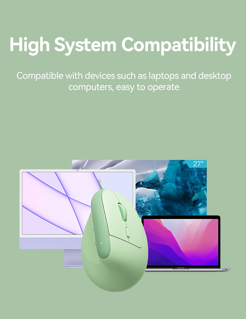 BOW Computer Vertical Mouse M190U Silent Ergonomic Mice 800 1200 2400 ...