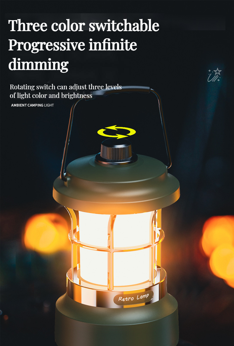 Upgraded outdoor multifunctional portable LED camping tent light TYPE-C ...