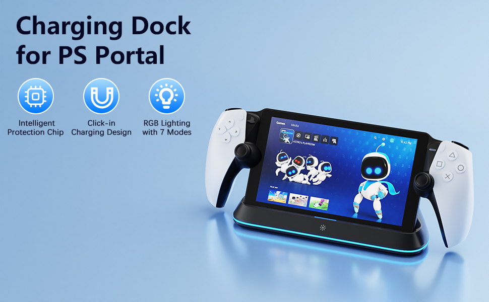Charging Stand for PlayStation Portal,PS Portal Stand with 7 RGB Light ...