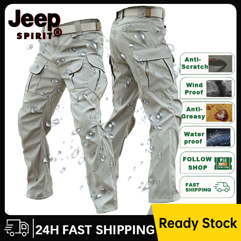 JEEP SPIRIT X4 Stretchable Tactical Pants Waterproof Cargo Pants in ...