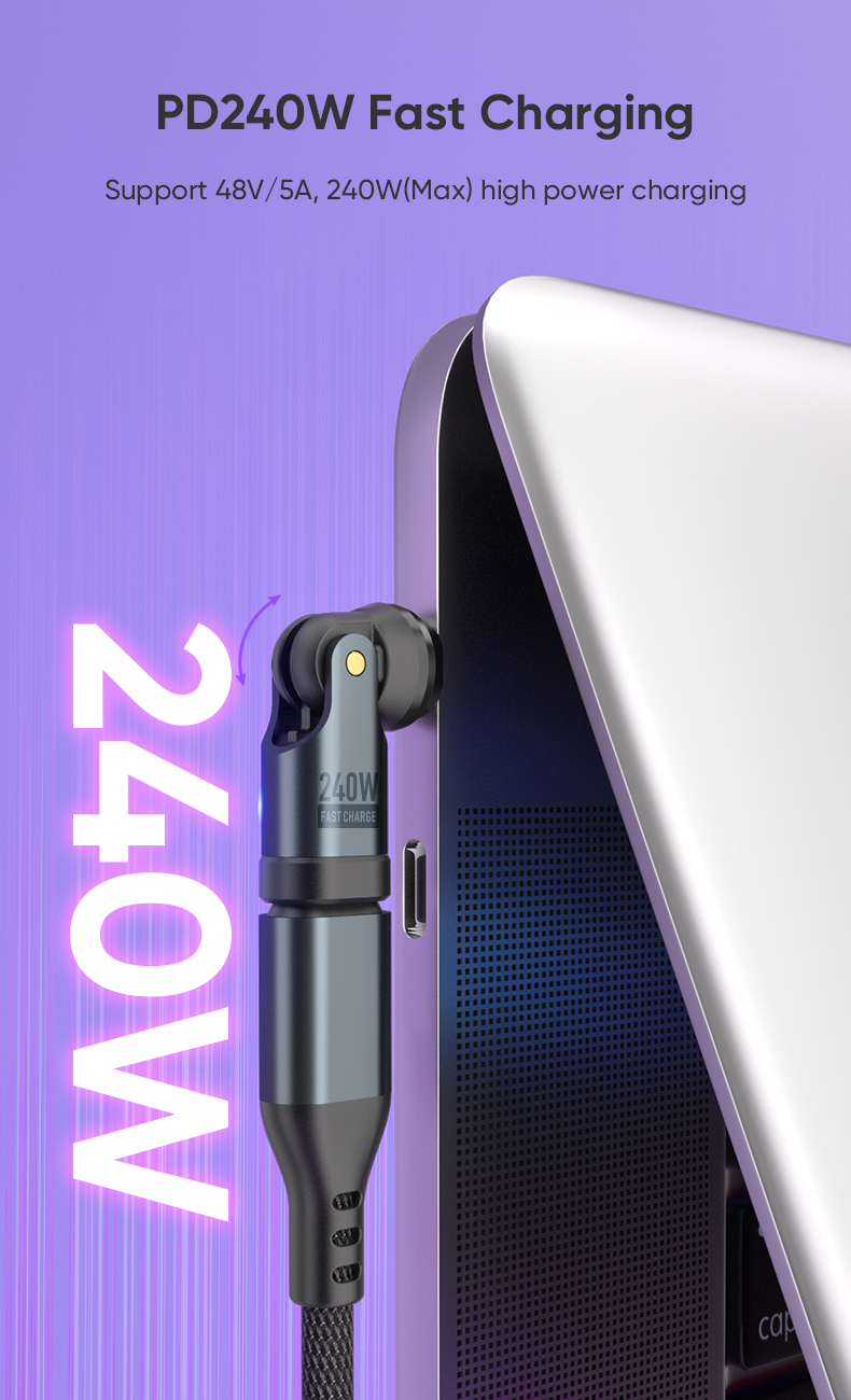 New 9Pin 240W Magnetic Type-C PD Adapter, QC3.0/PD3.1, 5A Fast Charge ...