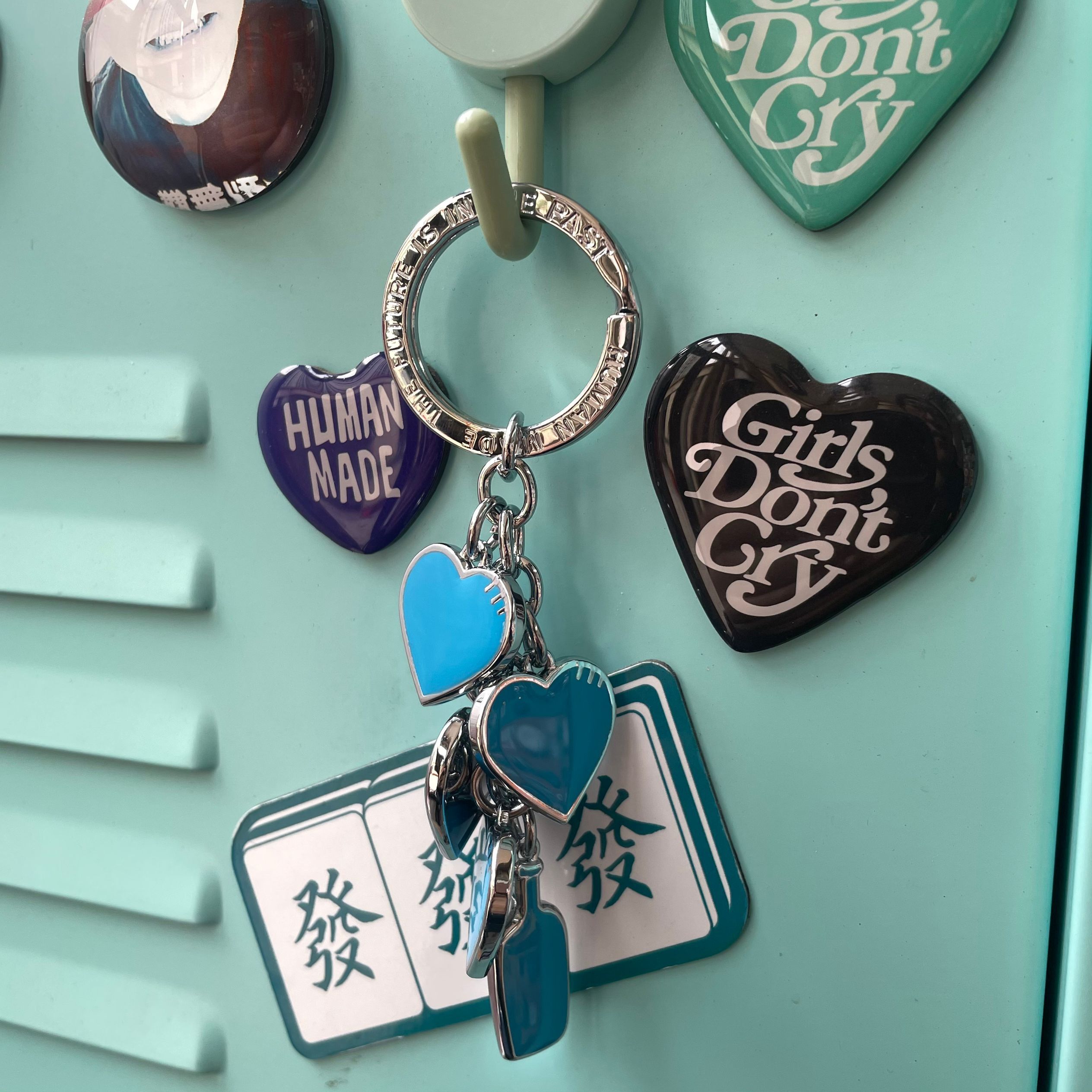 Street Wear Tokyo Harajuku human made Blue Bottle keychain Joint Metal ...
