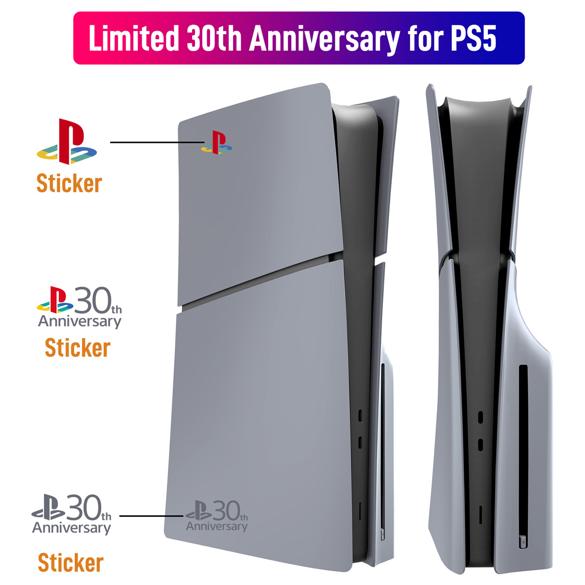 Limited 30th Anniversary for PS5 Slim Faceplate with Logo Sticker PS5 ...