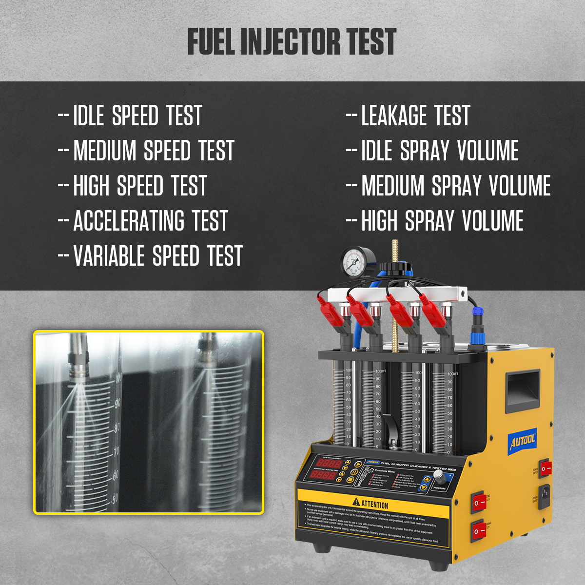 AUTOOL CT160 Fuel Injector Cleaner & Tester Suitable for cars ...