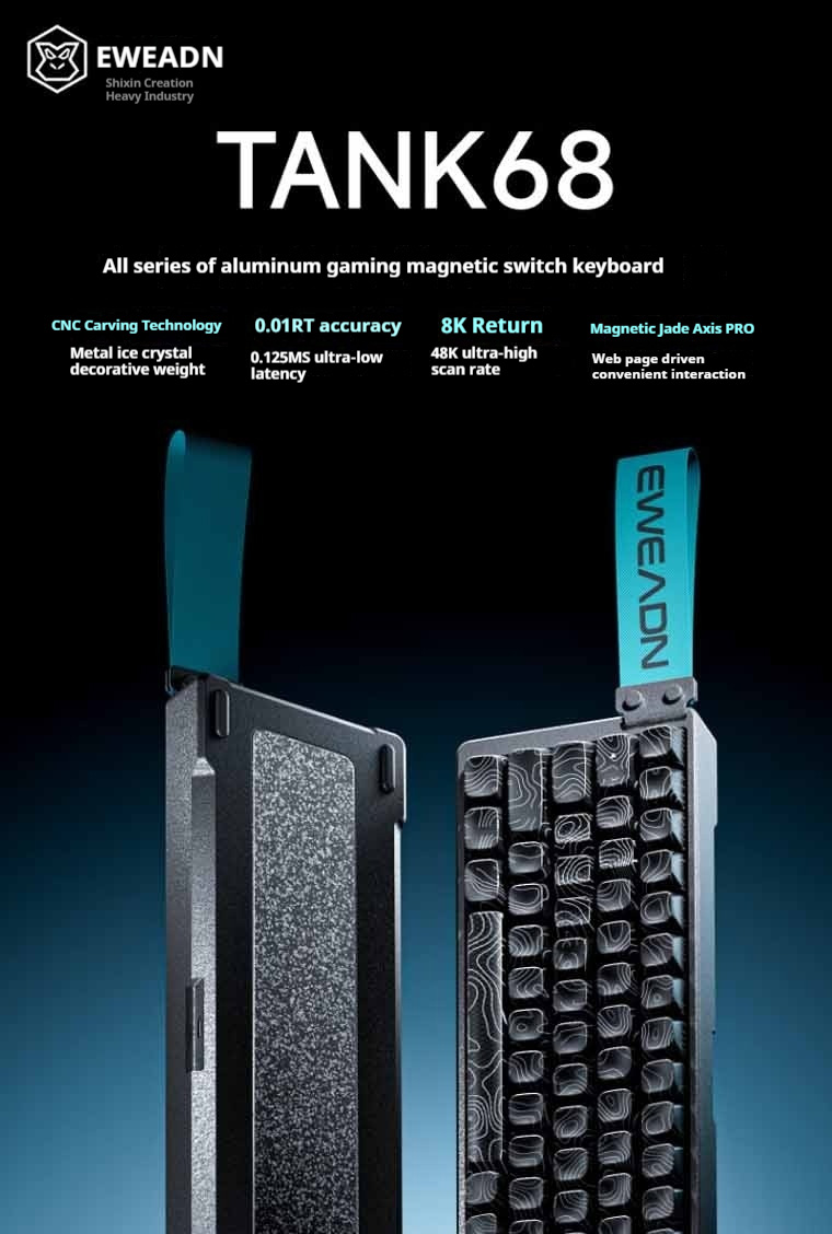 EWEADN Tank68 Aluminum Patch mMagnetic Switch Mechanical Keyboard Wired ...