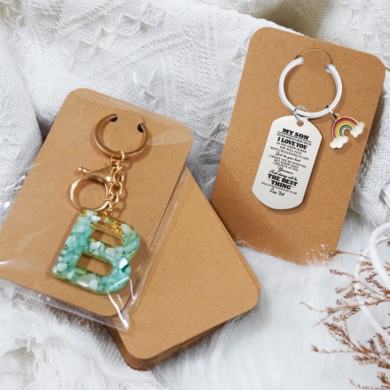 100/300pcs Keychain Display Card Blank Kraft Paper/Necklace Display ...