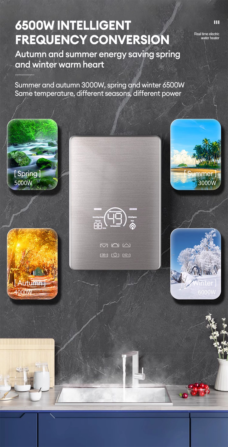 KEVE 6500W Hot Shower Heater Inverter Water Heater Shower for Bathroom ...