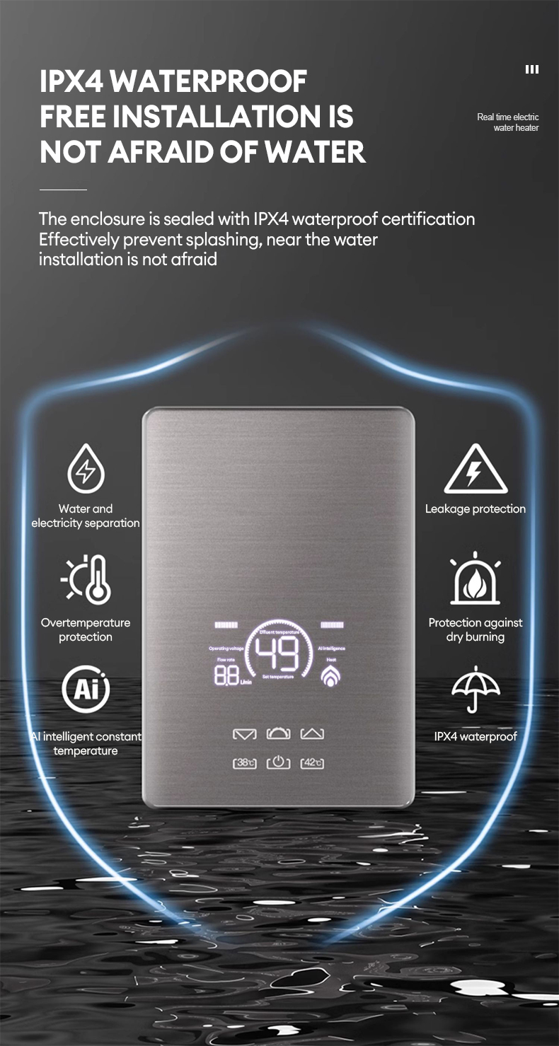 KEVE 6500W Hot Shower Heater Inverter Water Heater Shower for Bathroom ...