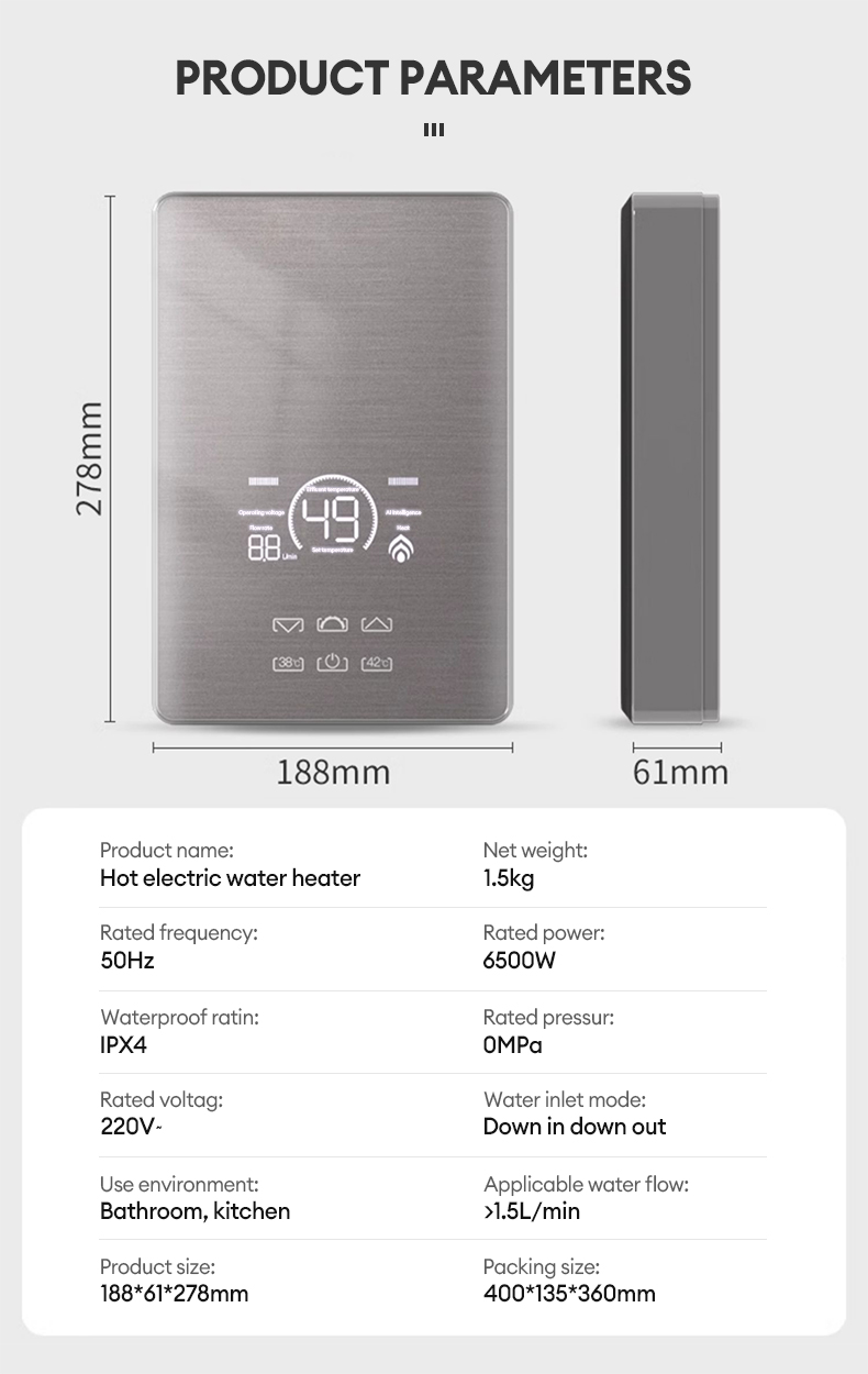 KEVE 6500W Hot Shower Heater Inverter Water Heater Shower for Bathroom ...