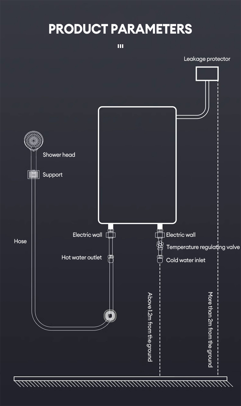 KEVE 6500W Hot Shower Heater Inverter Water Heater Shower for Bathroom ...
