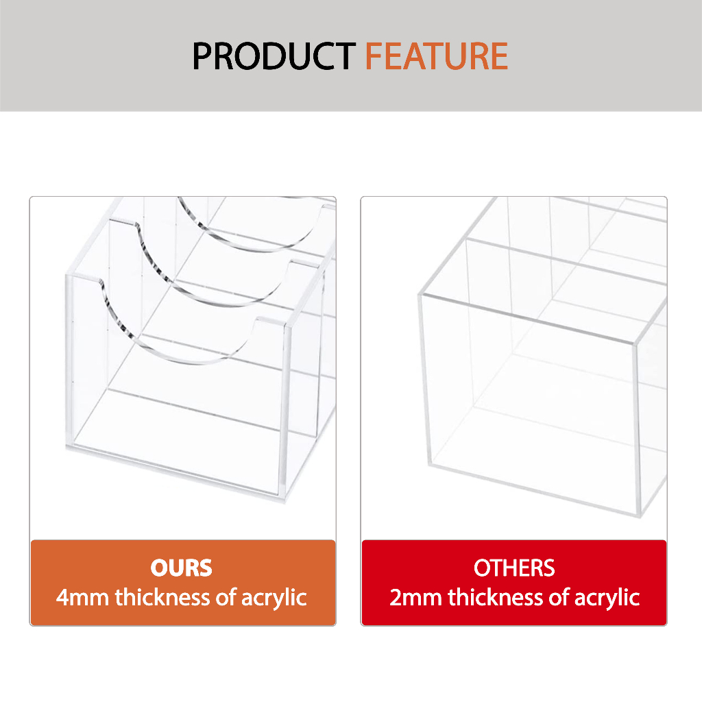 【24h Ship】 Acrylic Belt Organizer Necktie Holder Belt Storage Display ...