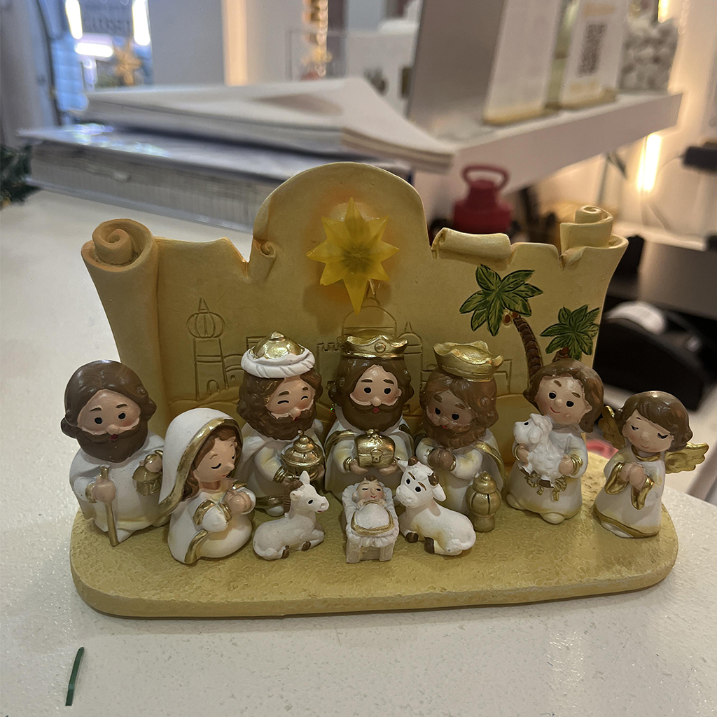 Christmas Belen Nativity Set For Xmas Decoration Holy Family Resin ...