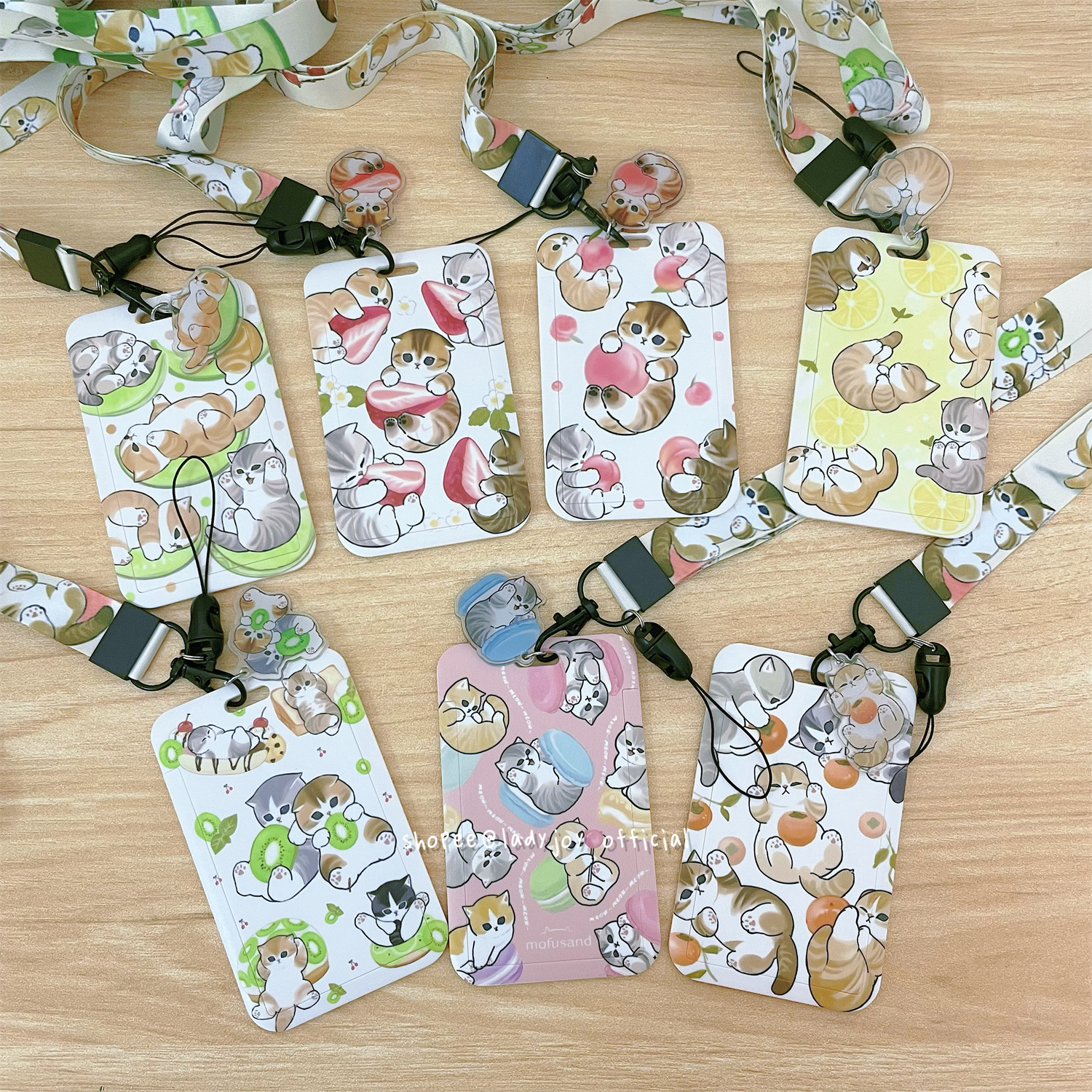 Japan Mofusand Same Style Bus Card Holder Cute Retractable Fruit Cat ...