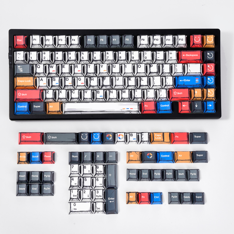 Comic Wind Keycaps PBT Dye-sub Cherry Profile Keycap Custom Keycaps ...
