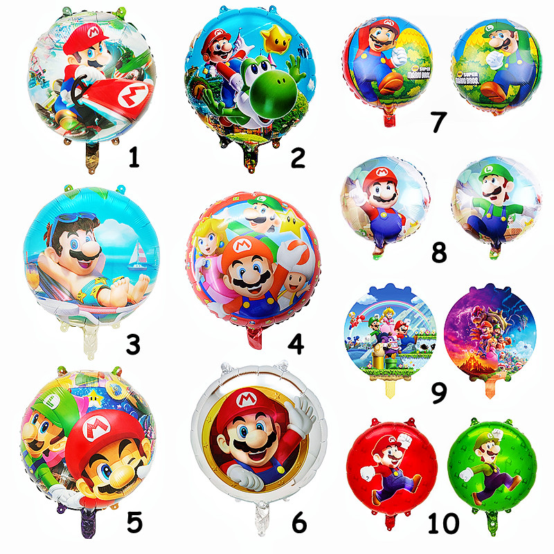 18inch Super Mario Foil Balloon Kids Happy Birthday Party Decorations ...