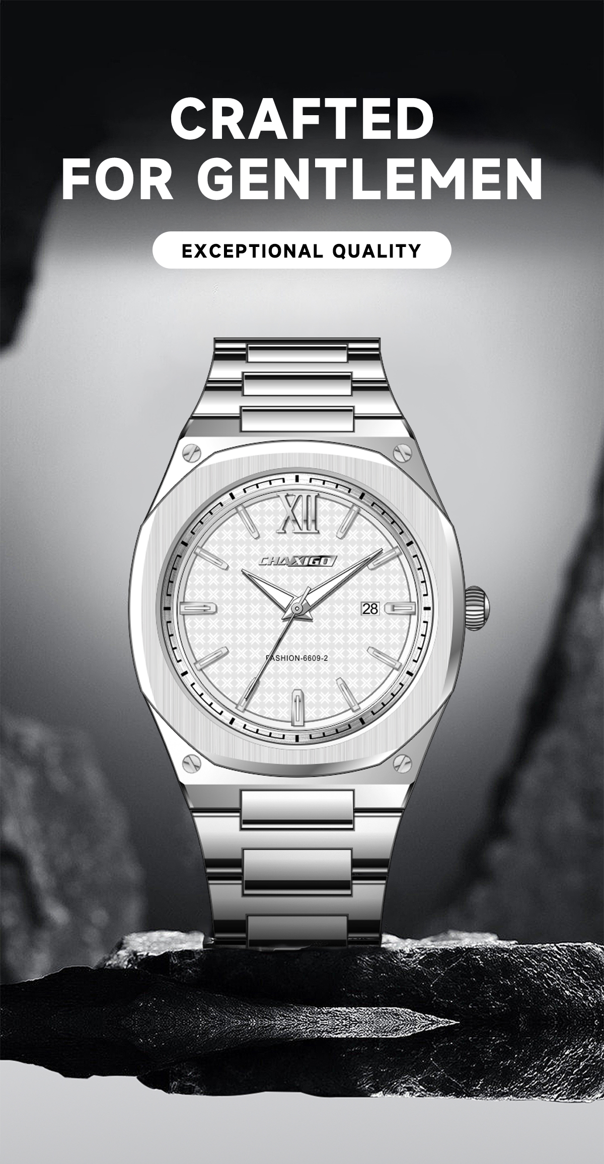 CHAXIGO Luxury Men's Watch Waterproof Luminous Date Men's Square Watch ...