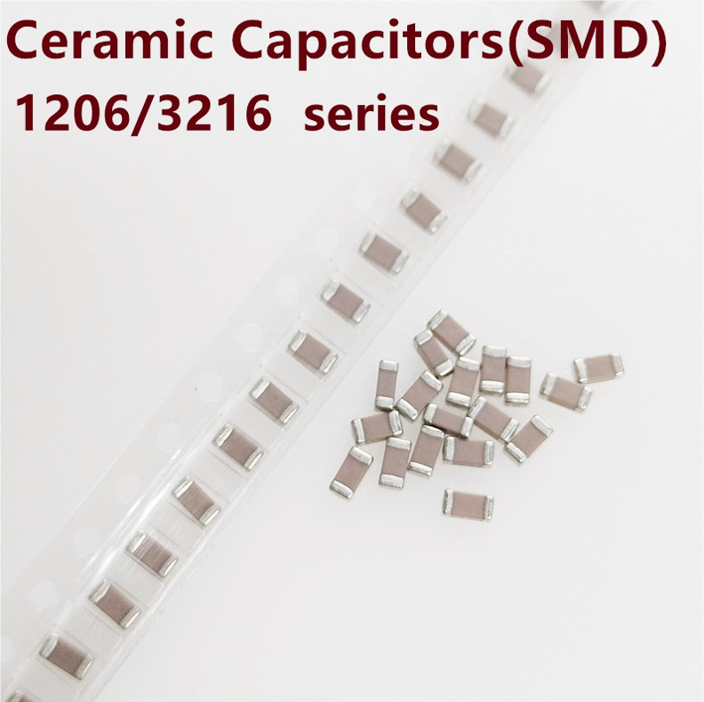 100pcs 1206 100NF 104K 50V SMD Chip Multilayer Ceramic Capacitor 0.5pF - 100uF 10pF 100pF 1nF ...