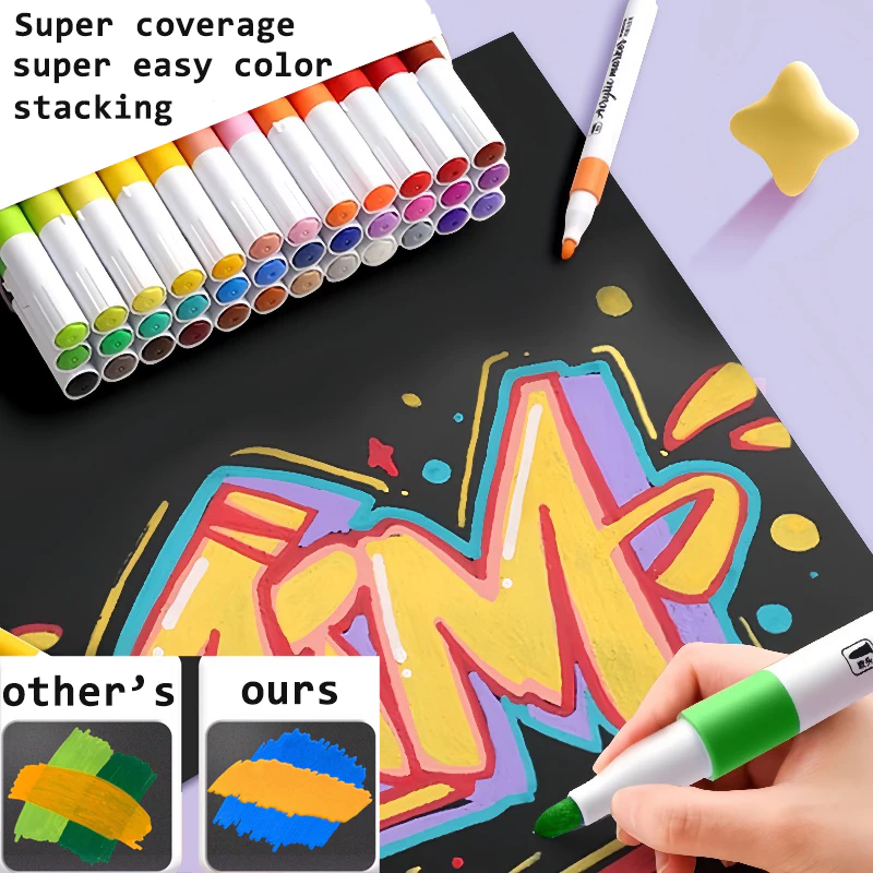 12-80 Colors Acrylic Marker Pen Set Waterproof Painting Marker Drawing ...