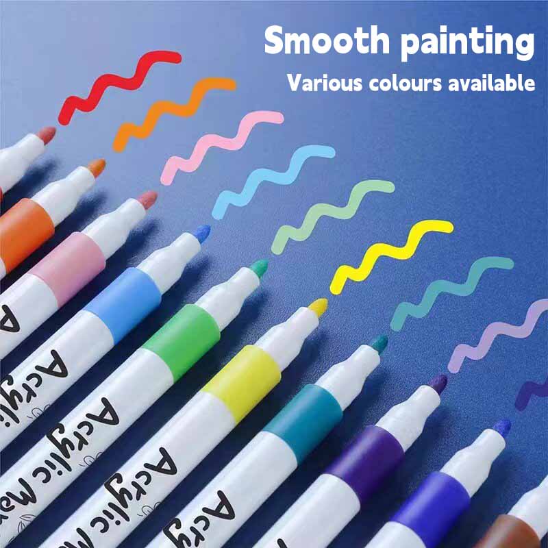 Colorful Acrylic Marker 12/24/36/48/60/80 Colors Waterproof Marker Student Painting Pen Set ...