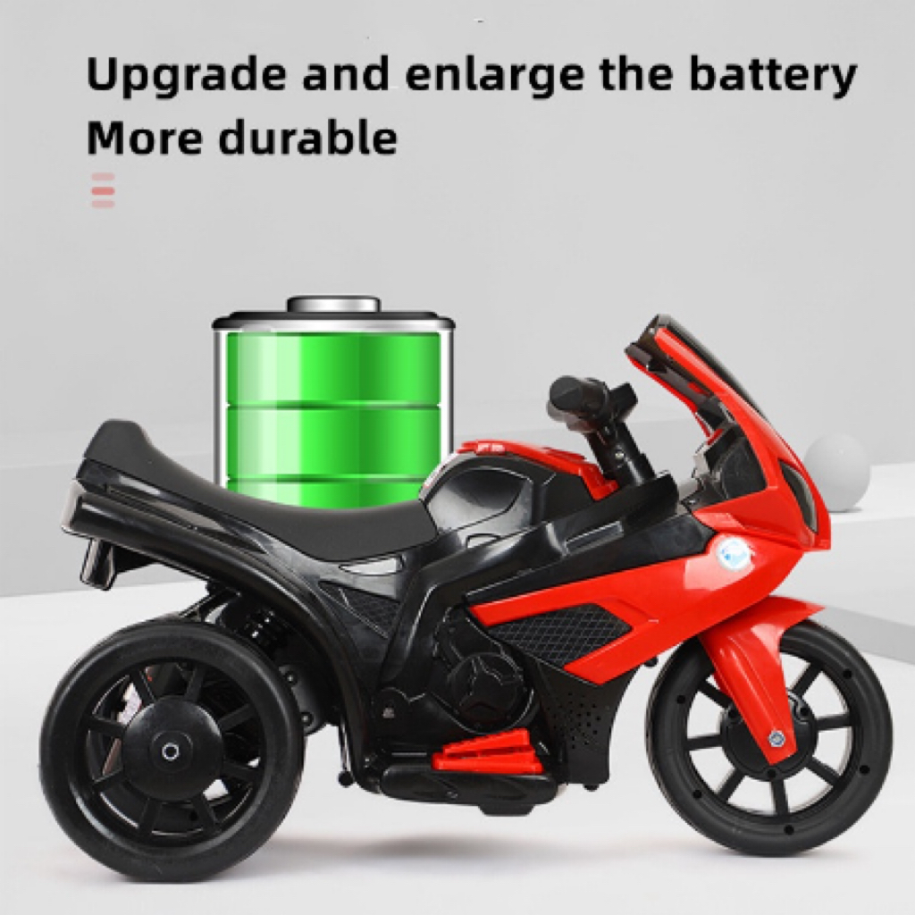 Rechargeable Electric Motorcycle for Kids - 3-Wheel Ride-On Toy with ...
