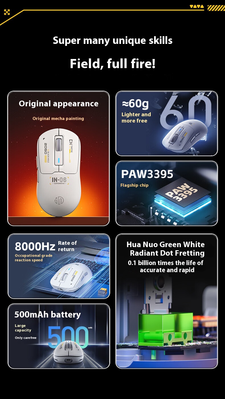 INPHIC IN6 Wireless Game Mouse 3395 Lightweight Bluetooth the third ...