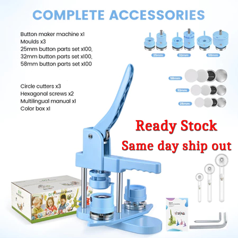 Local delivery+COD 3 in 1 Button Badge Maker Machine with 25/32/58mm ...