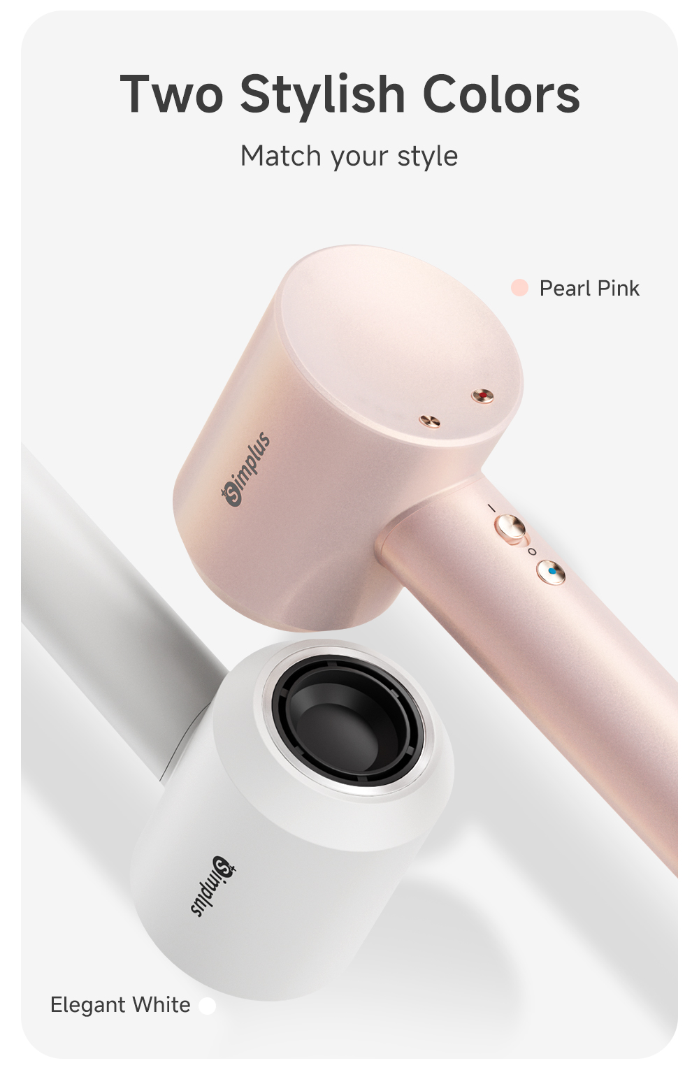 Simplus Hair Dryer High Speed Hair Blower 200 Million Negative Ions ...