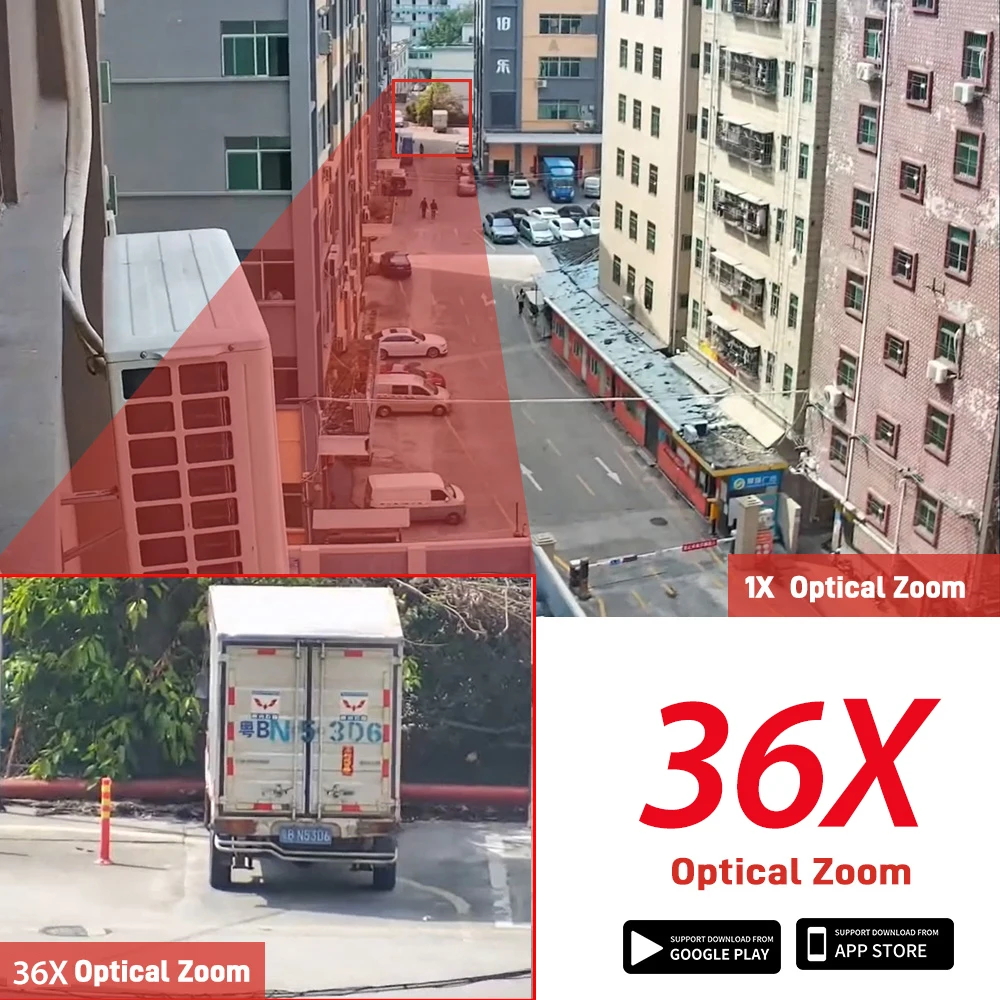 Hamrol 4K 8MP Dual Lens Dual Screen 36X Optical Zoom PTZ WiFI Camera AI Humanoid Detection CCTV ...