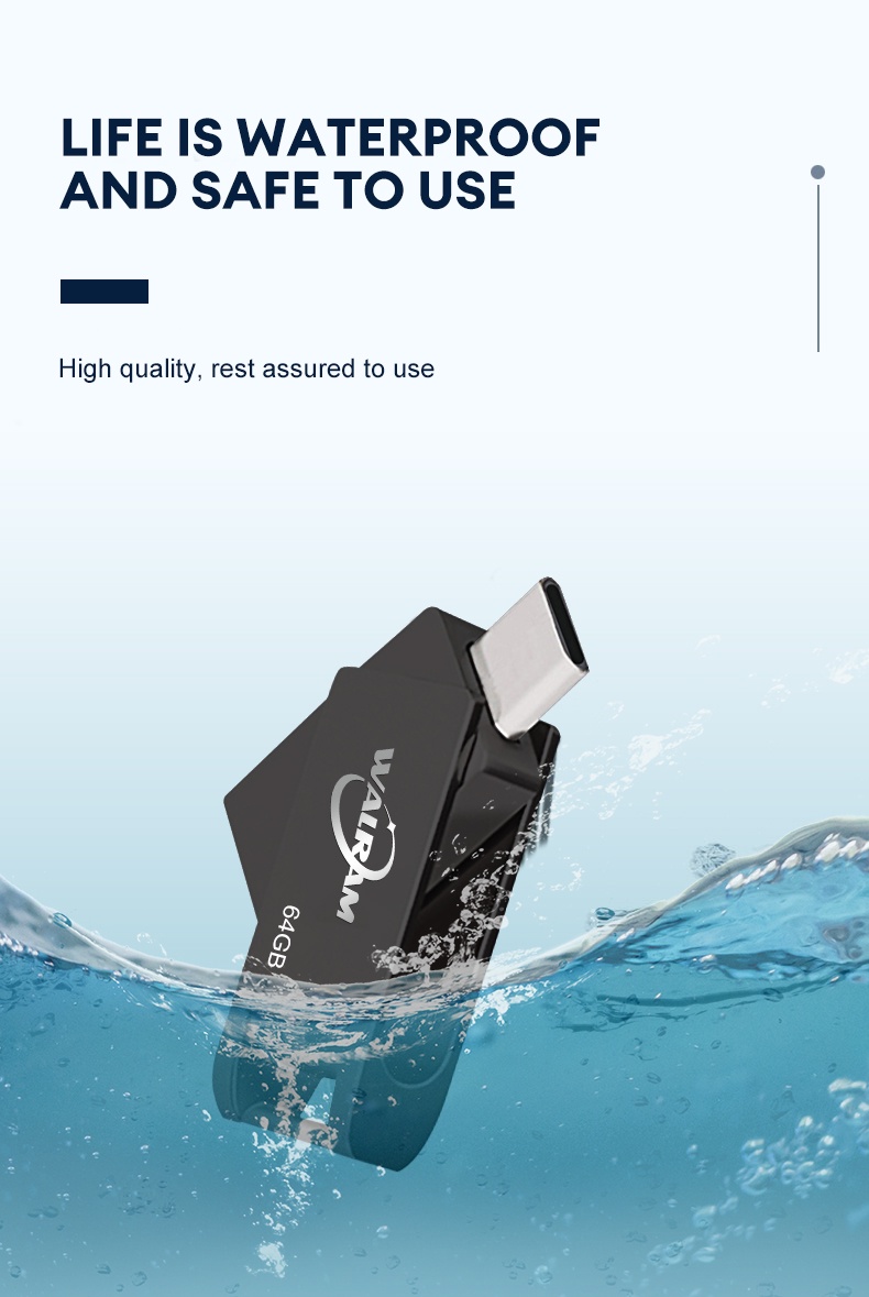 WALRAM 64GB Type-C Flash Drive 32GB 64GB 128GB High Speed USB2.0 for PC ...